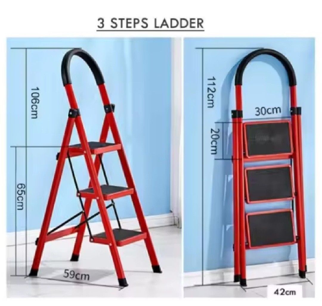 3 steps ladder foldable, Furniture & Home Living, Home Improvement ...