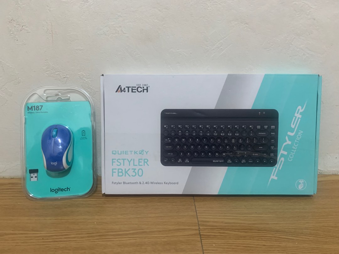 A4tech Wireless quiet keyboard and logitech wireless mouse, Computers ...