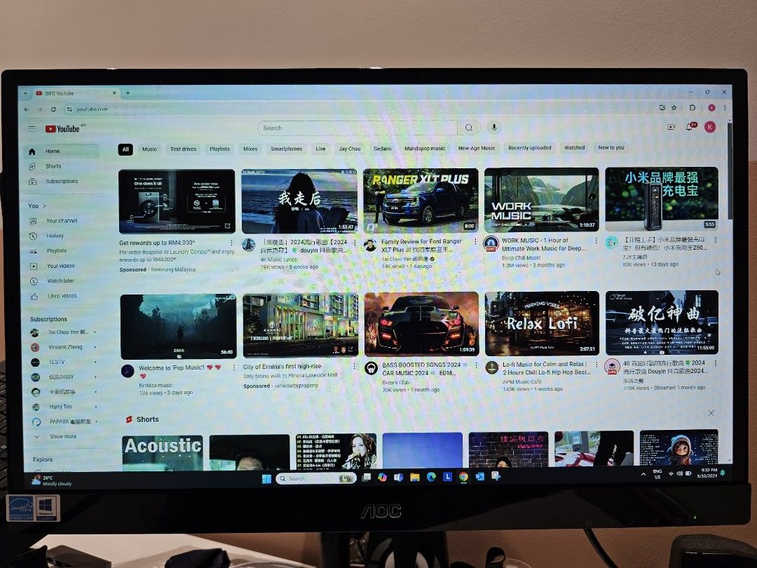 AOC monitor screen 20inch, Computers & Tech, Parts & Accessories ...