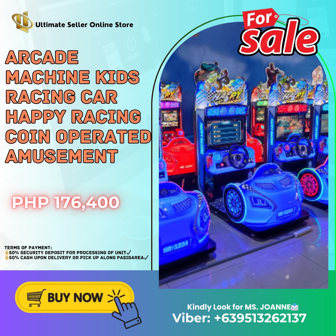 Arcade Machine Kids Racing Car Happy Racing Coin Operated Amusement ...