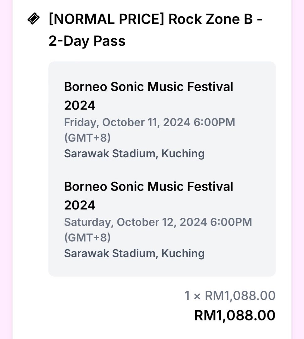 Borneo Sonic Music Festival 2024, Tickets & Vouchers, Event Tickets on Carousell