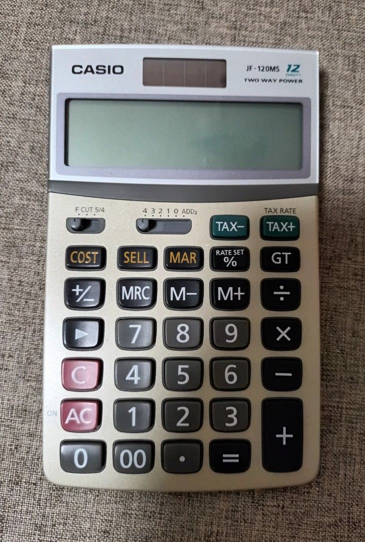 CASIO JW-120MS 桌面型計數機12位數 OFFICE Calculators 12 Digits 數學/會計 纖巧桌上型/實用計算器 太陽能/電子 accountancy, 其他 ...