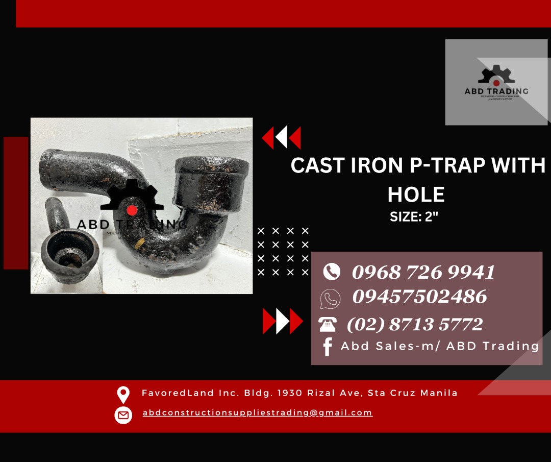 CAST IRON P-TRAP WITH HOLE, Commercial & Industrial, Construction Tools ...