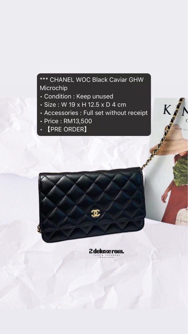CHANEL WOC Black Caviar GHW Microchip | FIXED PRICE, Luxury, Bags ...