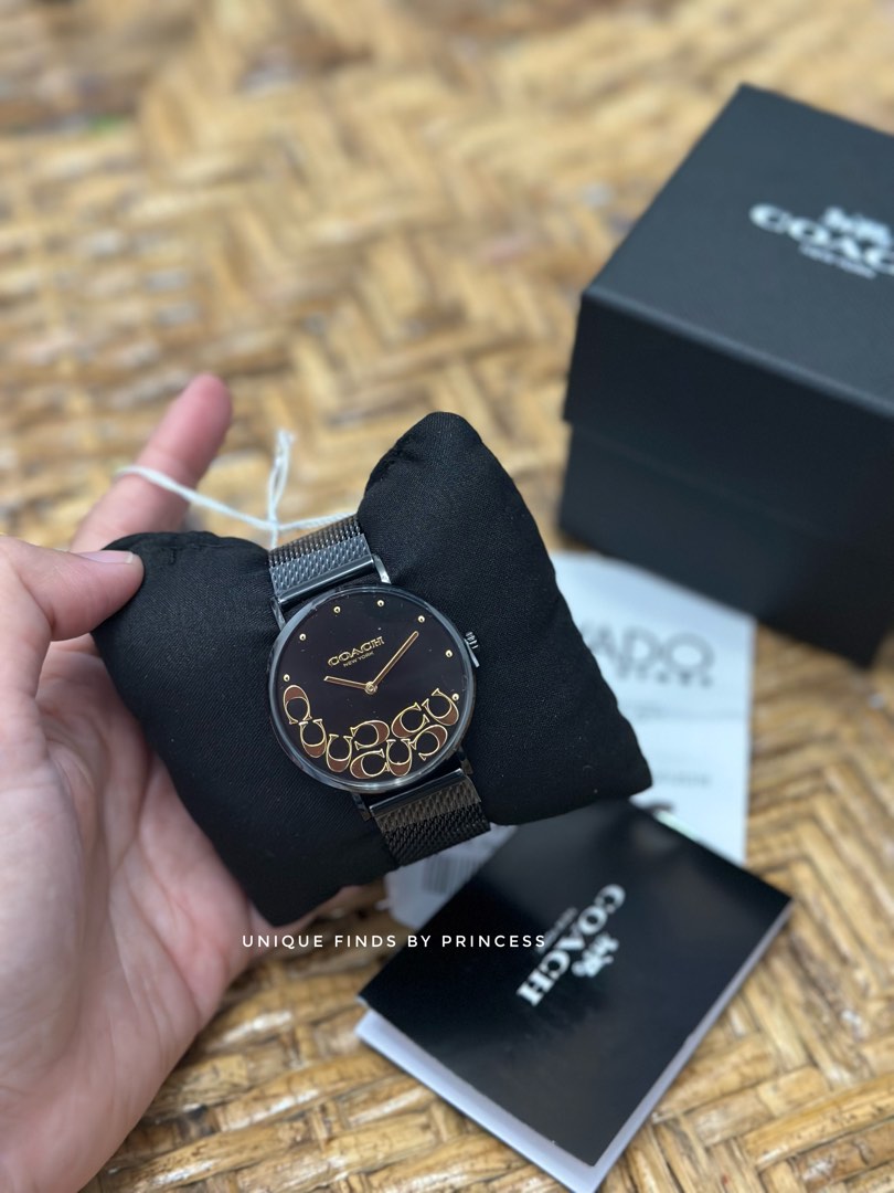 coach perry black mesh watch, Women's Fashion, Watches & Accessories ...