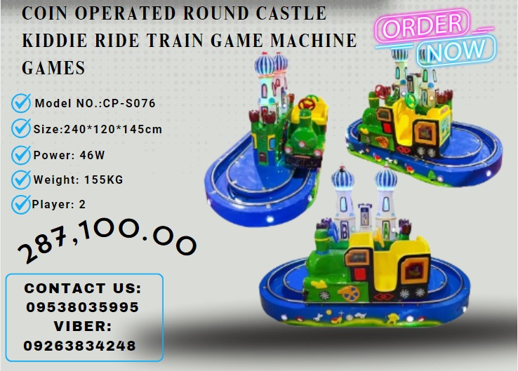 Coin Operated Round Castle Kiddie Ride Train Game Machine Games ...