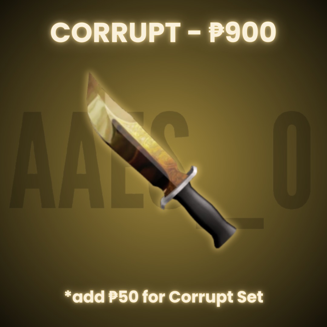 CORRUPT/CORRUPTED KNIFE MM2 UNIQUE │ Roblox Murder Mystery 2 Game ...