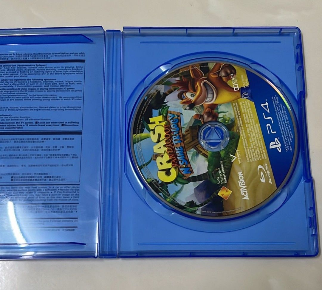 Crash Bandicoot Insane Trilogy 3 In 1 PS4 Game Disc, Video Gaming ...