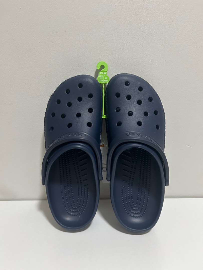 Crocs Navy Blue Authentic, Men's Fashion, Footwear, Slippers & Slides ...