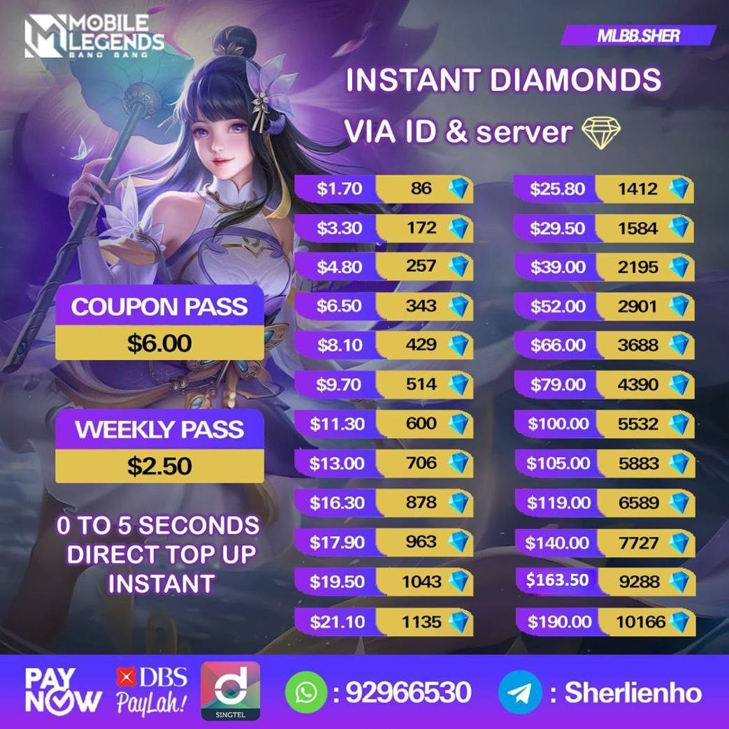 Ducati Mobile Legends Diamonds [INSTANT] CHEAPEST & INSTANT MOBILE ...