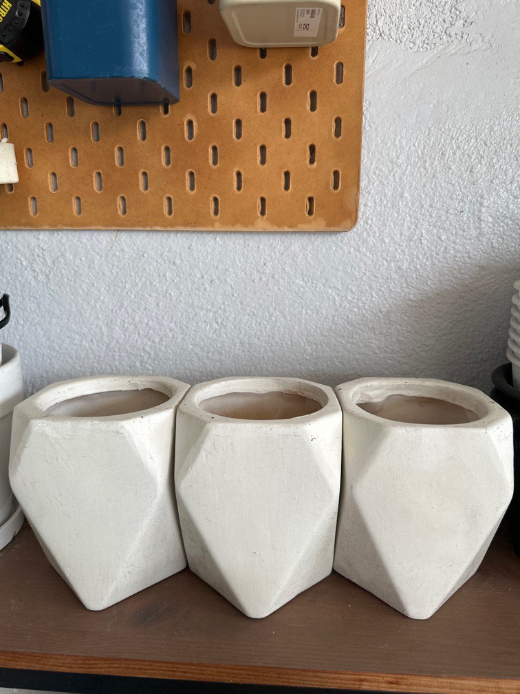 Hexagon ceramic pots 3 for RM 30, Furniture & Home Living, Gardening ...