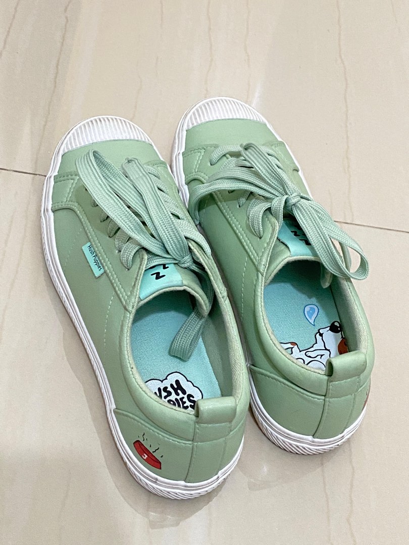 Hush Puppies Sneakers Wanita Jaycee Lazy Dog Lace Up Olive, Fesyen ...