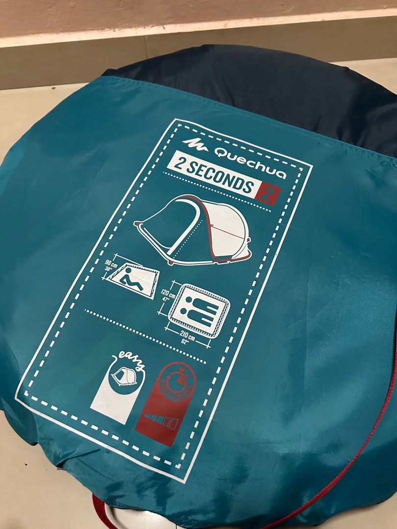 Khemah 2 second tent - Quechua, Sports Equipment, Hiking & Camping on ...