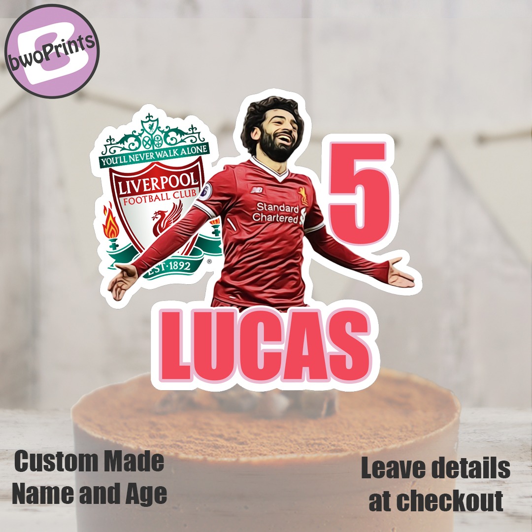 Liverpool Mohd Saleh English Football Club Birthday Cake Topper Party ...