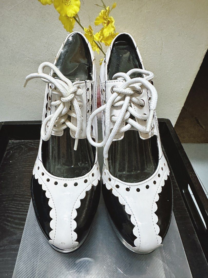 MAFIA KNUCKLE Retro Cosplay Black and White Gorgeous Heels US8, Women's ...