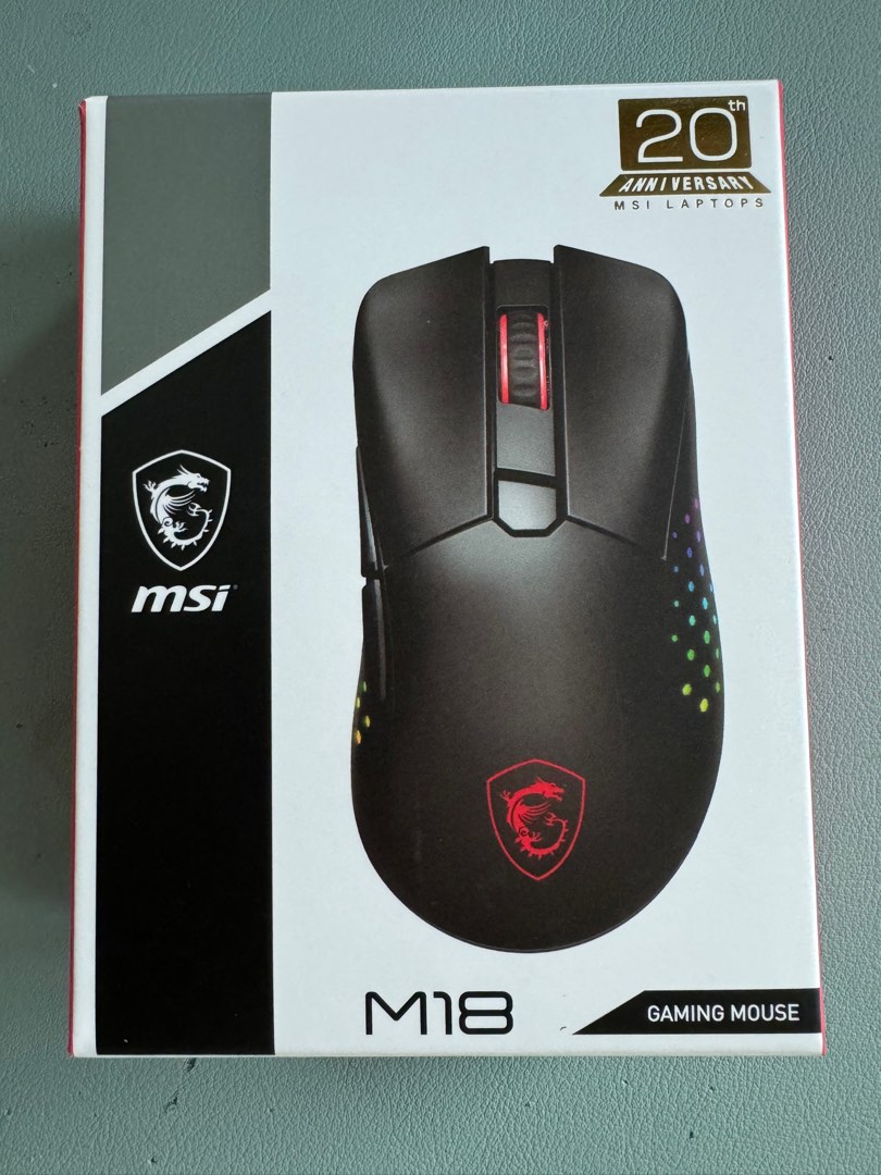 MSI 微星 全新未拆 M18 電競滑鼠 20周年紀念版, 電腦及科技產品, 電腦周邊產品, 電腦滑鼠及相關產品在旋轉拍賣