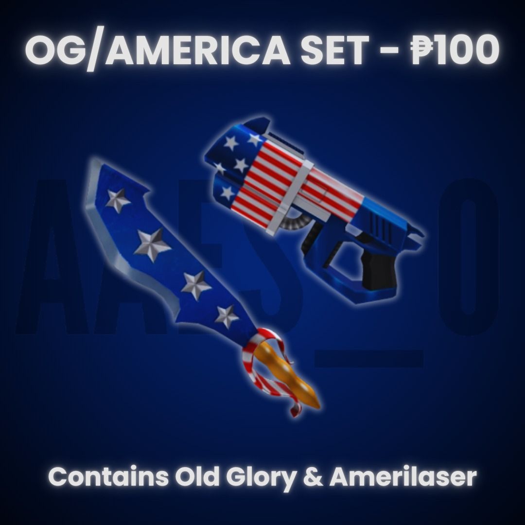 OLD GLORY/AMERICA SET MM2 GODLY │ Roblox Murder Mystery 2 Game, Video ...
