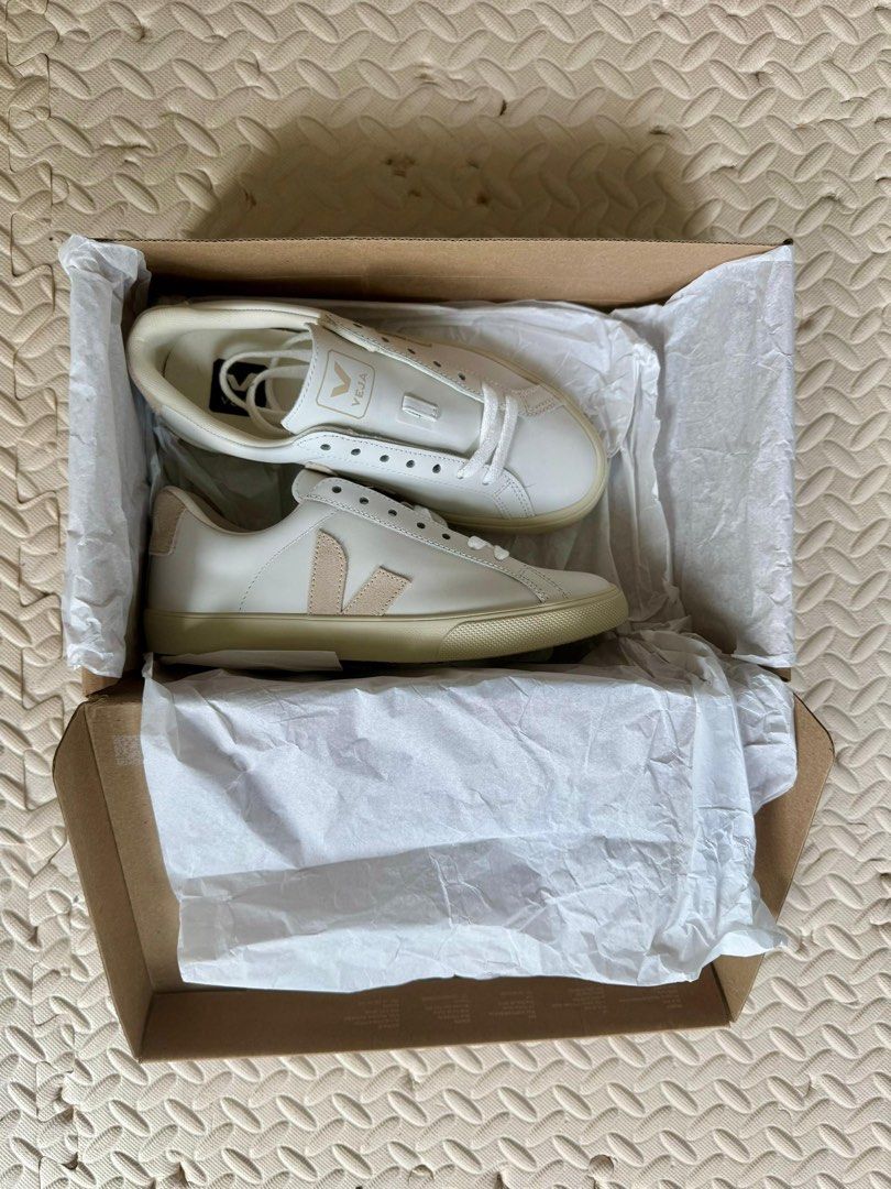ORIGINAL Veja Esplar Logo Leather - Extra White Sable, Women's Fashion ...
