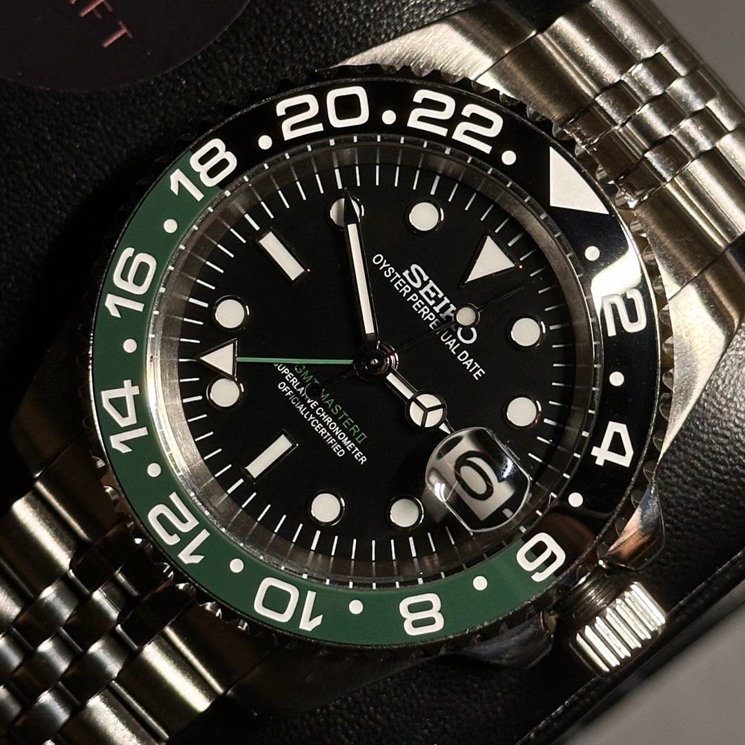 [CUSTOMISABLE] Seiko GMT master ii sprite mod jubilee bracelet 41mm ...
