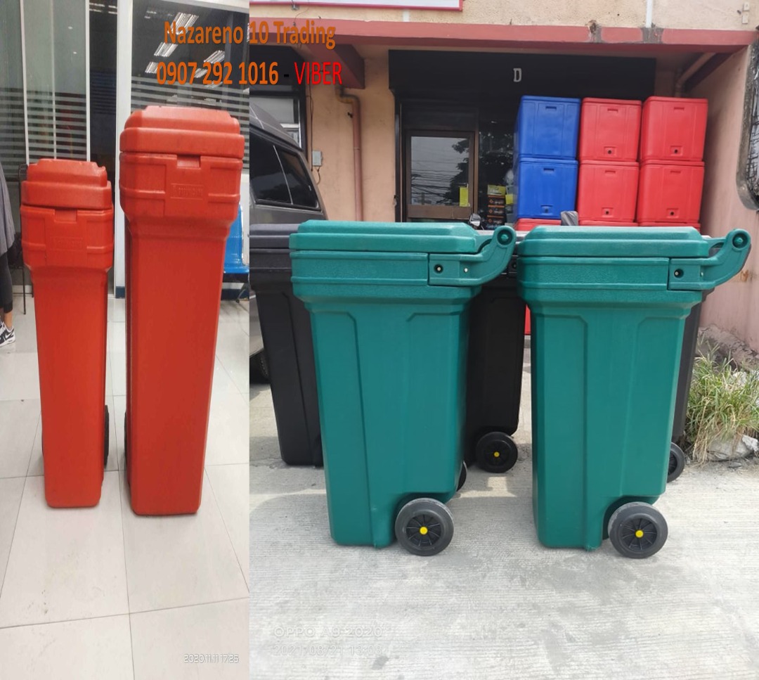 Roller king Trash bin w/wheels 150Liters 587, Furniture & Home Living ...