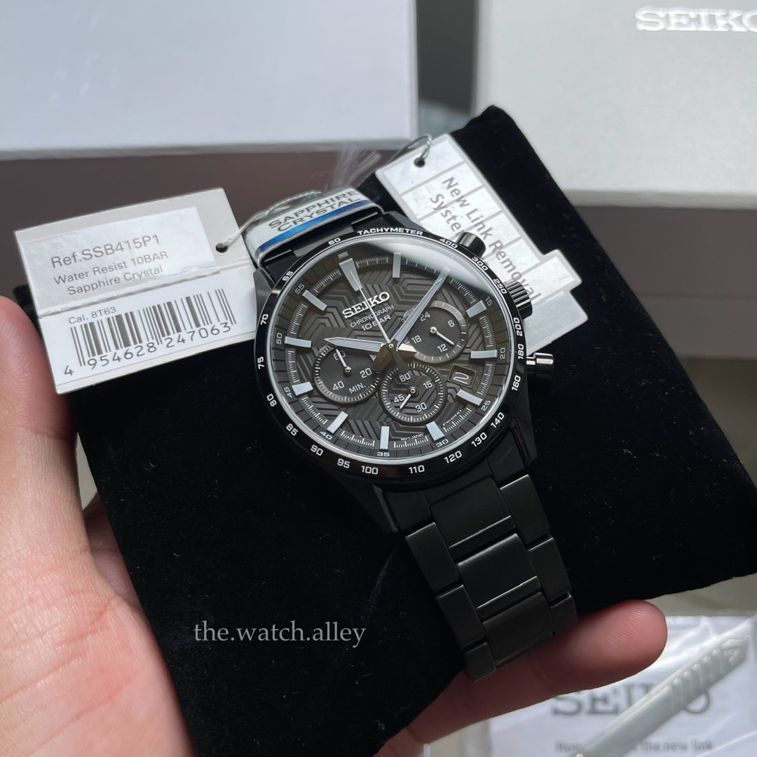 Seiko Black - Chronograph SSB415/SSB415P1 - Quartz, Men's Fashion ...