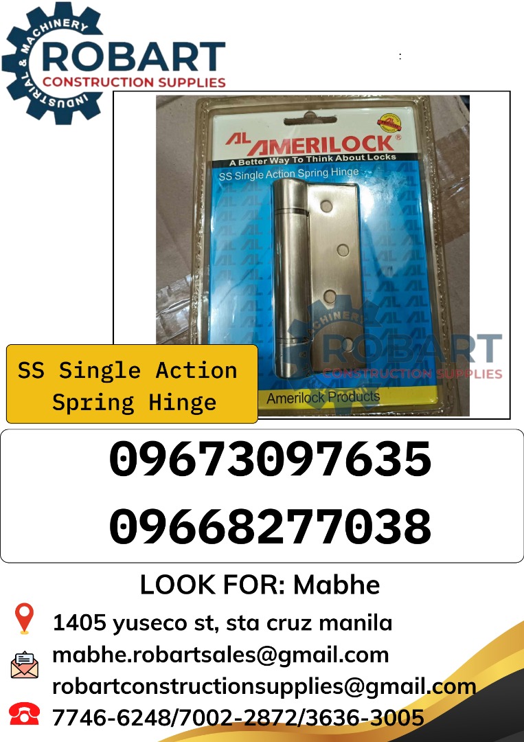 SS Single action spring hinge, Commercial & Industrial, Construction ...