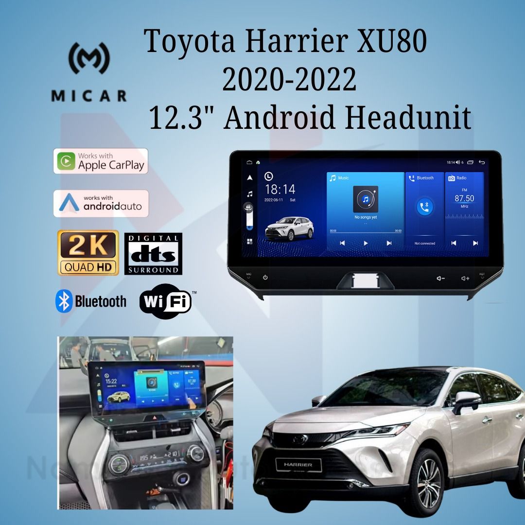 Toyota Harrier XU80 12.3inch android head unit android 12 2K screen ...