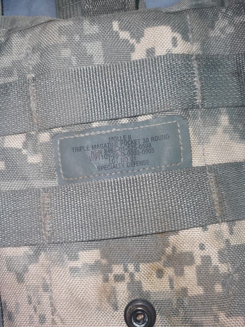 USGI Military ACU Triple Mag Pouch Magazine& 1 QT Canteen Pouches ...