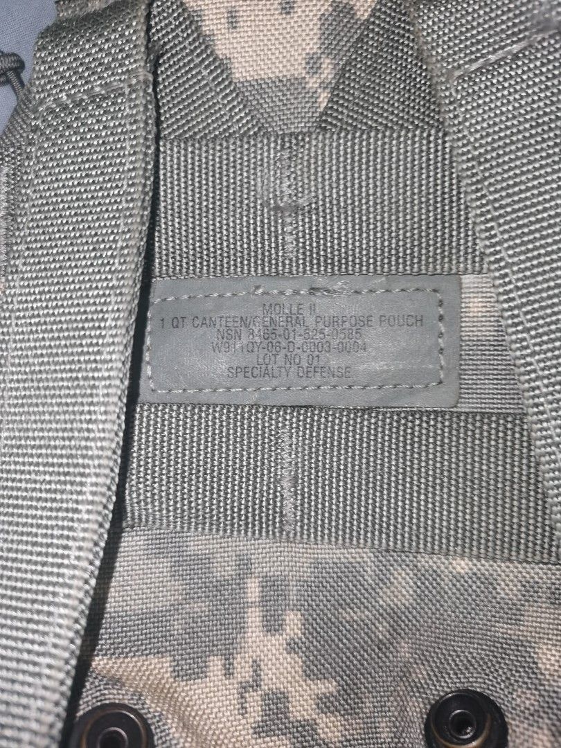USGI Military ACU Triple Mag Pouch Magazine& 1 QT Canteen Pouches ...