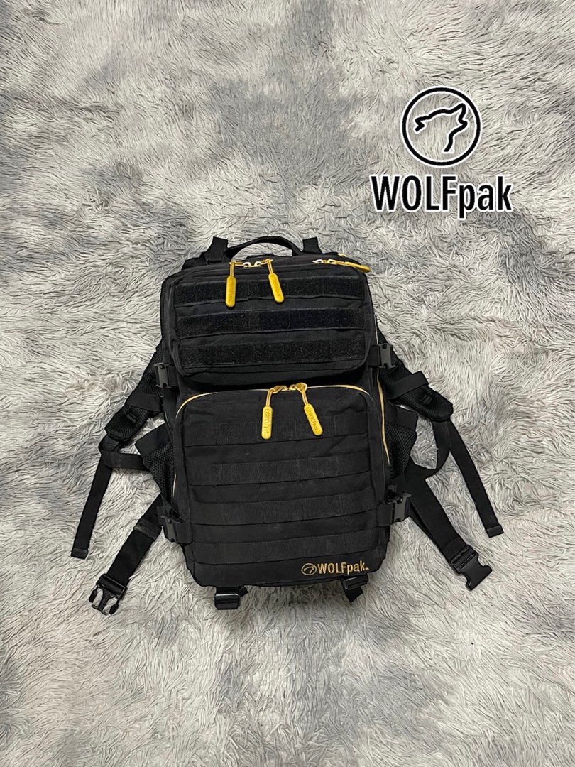 WOLFPAK Neon Orange Backpack, Men's Fashion, Bags, Backpacks on Carousell