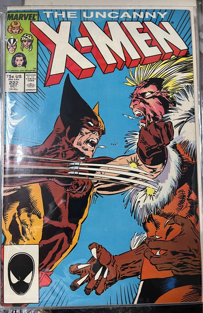 The Uncanny X-Men 1987 222 Wolverine vs Sabertooth Match Storm Psylocke ...