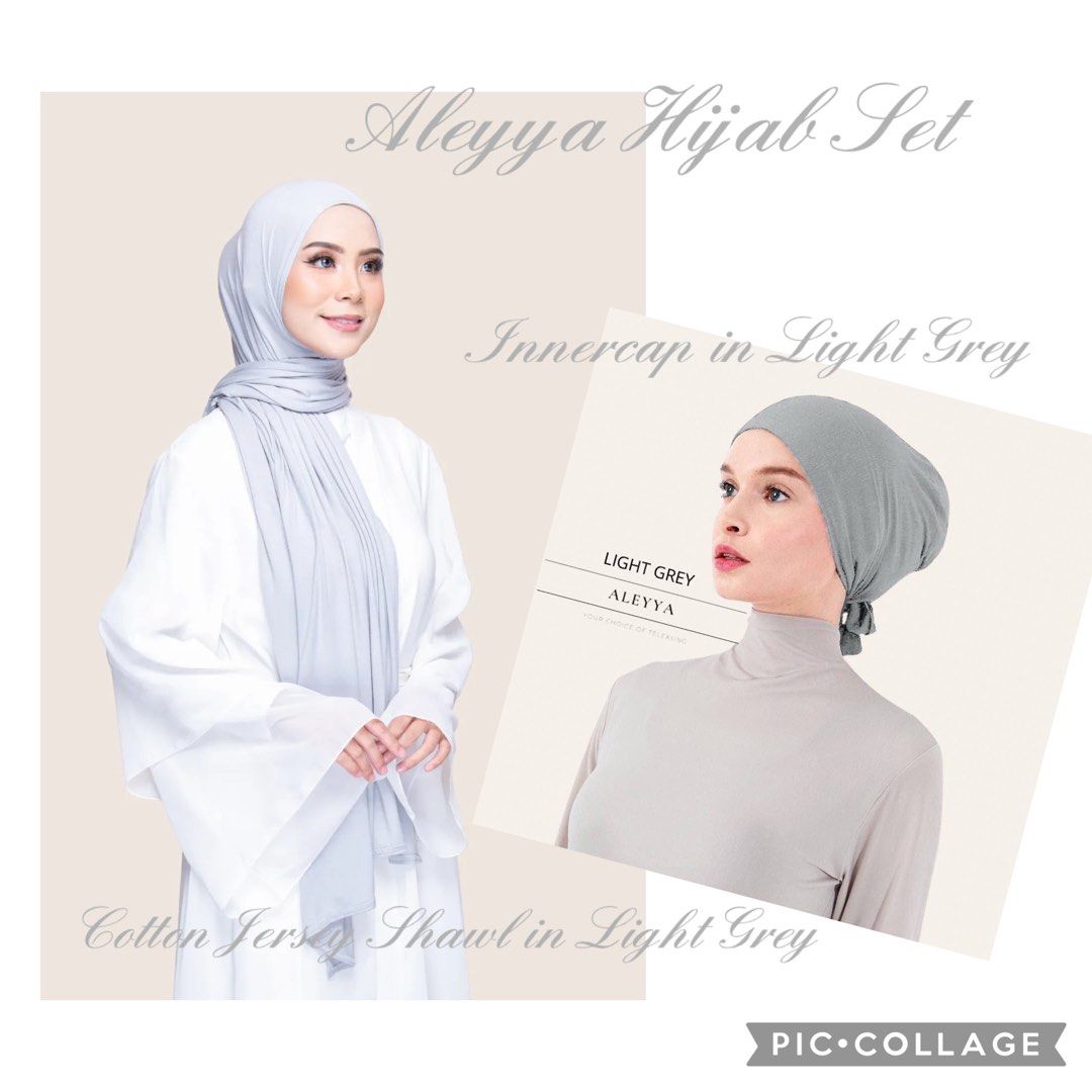 Aleyya Hijab Set - Innercap & Cotton Jersey Shawl, Women's Fashion, Muslimah Fashion, Hijabs on ...