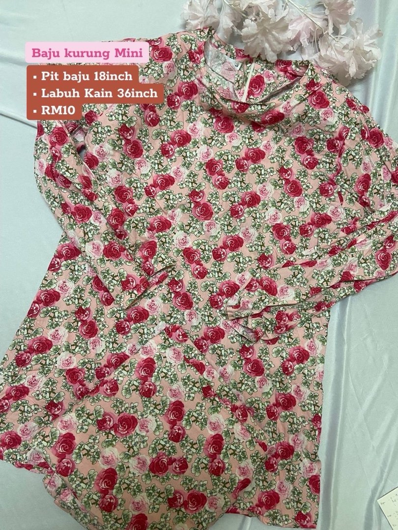 Baju kurung mini Cotton Pink, Women's Fashion, Muslimah Fashion, Baju ...