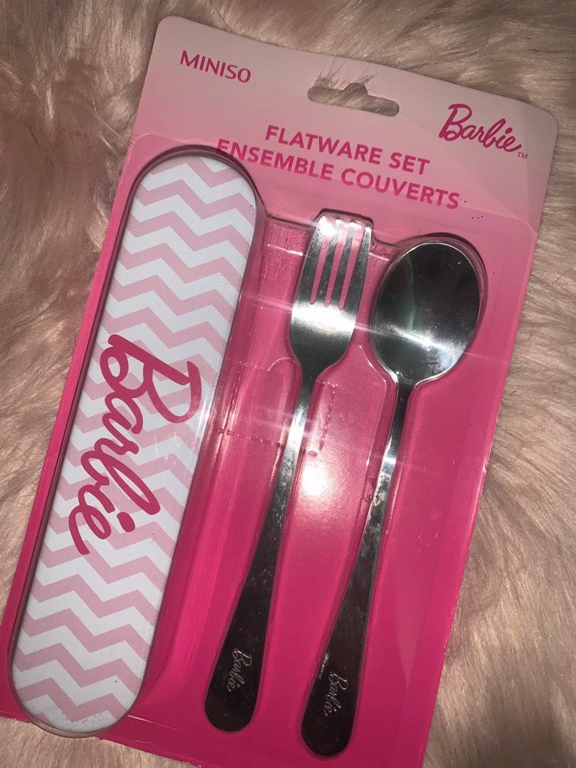 Barbie x Miniso Spoon and Fork SEALED, Everything Else, Others on Carousell