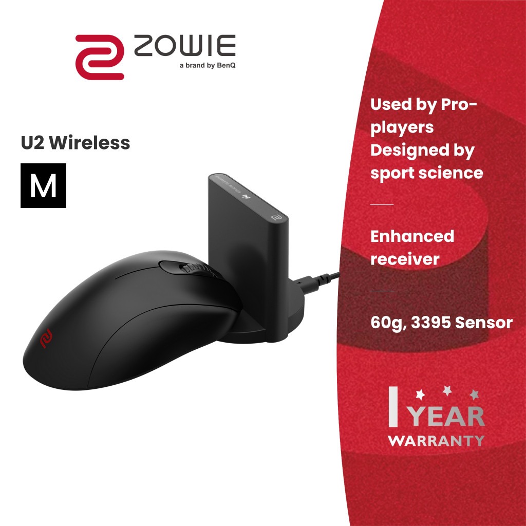 BenQ ZOWIE U2 Wireless Gaming Mouse | Esports, Sport Science | Enhanced ...