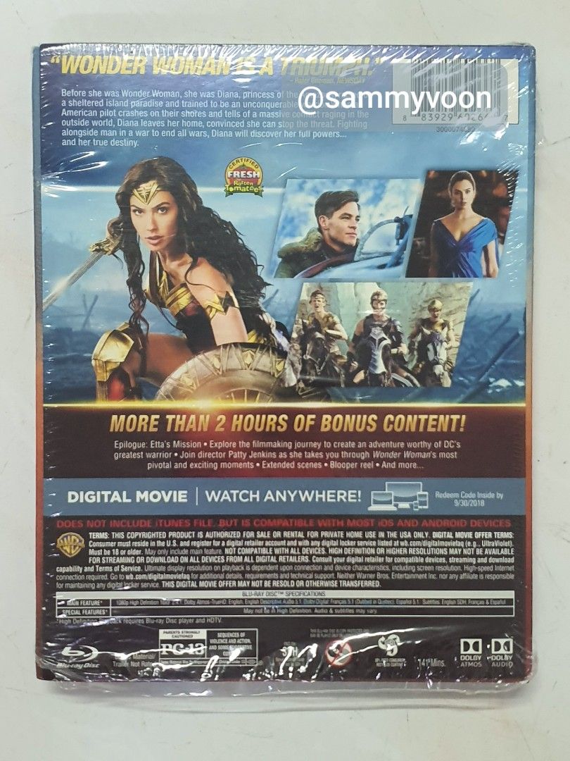 DC Wonder Woman Target Exclusive Lenticular Digibook Blu-ray DVD ...