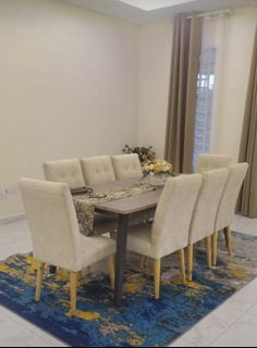 [NEW] 4ft Wooden Round Dining Table 1.2m, 6-8 Seater Meja Makan Bulat ...