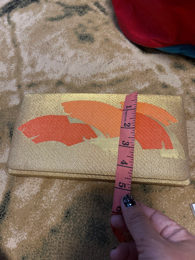 Formal party long wallet shimmering gold orange hand bag 2025, Women's ...