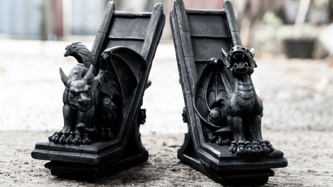 Gargoyle Gothic Bookend Set, Furniture & Home Living, Home Decor, Other ...