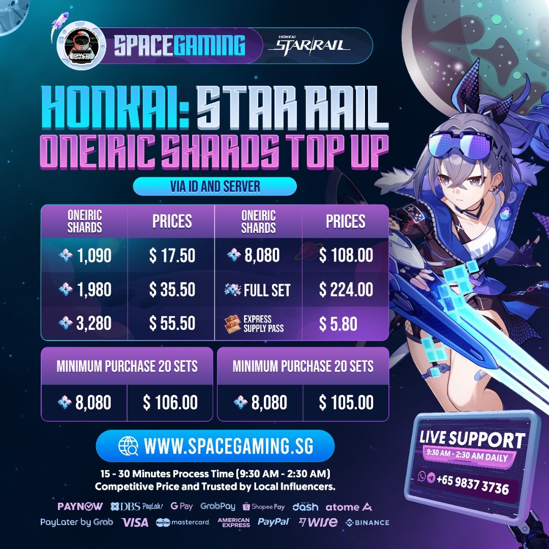 Honkai Star Rail Oneric Shards Topup [Cheap, No Login, 3000 Reviews] on ...