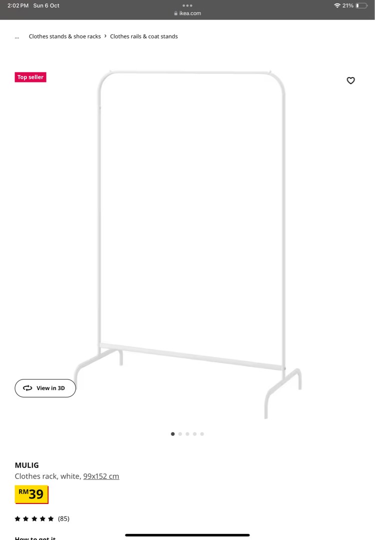 Ikea mulig rack rail (RENT), Furniture & Home Living, Furniture ...