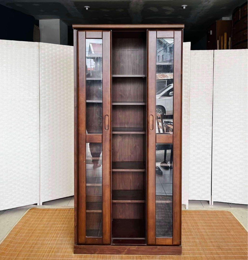 JAPAN SURPLUS SLIDING BOOKSHELF ADJUSTABLE SHELVES IN GOOD CONDITION ...