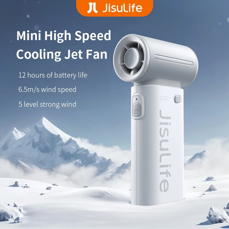 JISULIFE Portable Mini Jet Fan 5000 mAh 5 Speeds Strong Wind Cooling ...