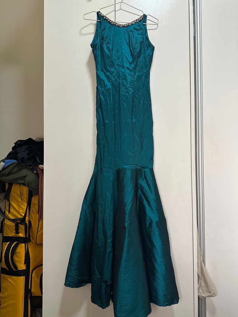 Karimadon Emerald Green Mermaid Gown, Women's Fashion, Dresses & Sets, Evening dresses & gowns ...