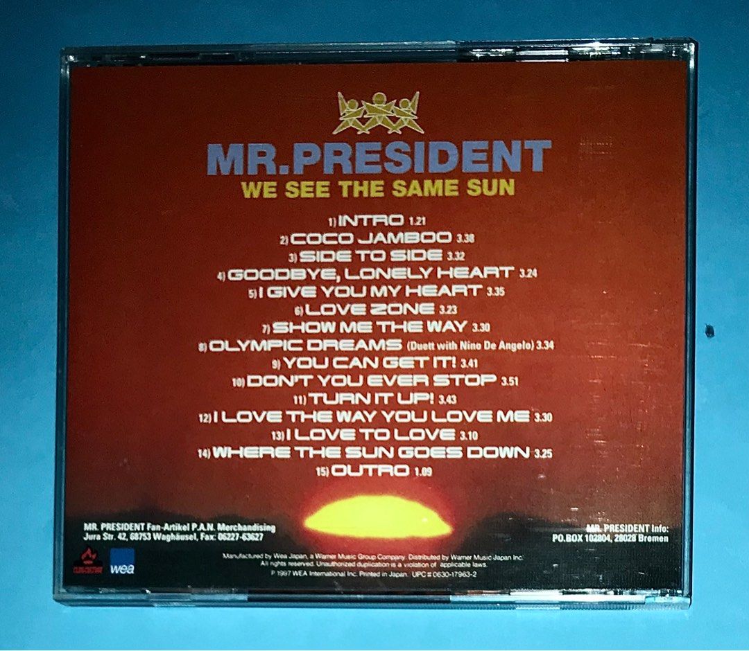 MR PRESIDENT - WE SEE THE SAME SUN CD, Hobbies & Toys, Music & Media, CDs & DVDs on Carousell