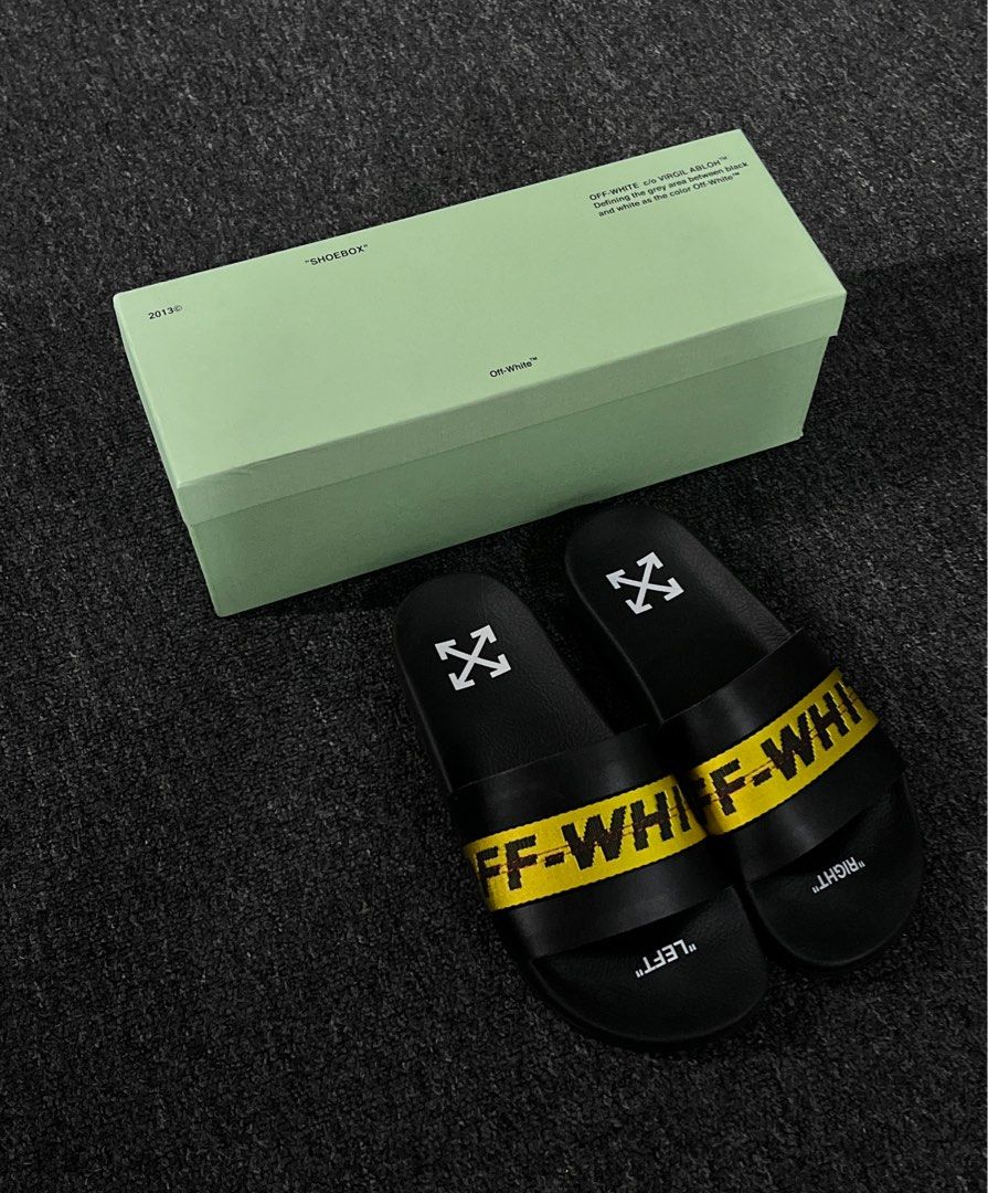 OFF WHITE INDUSTRIAL LOGO SLIDES EUR41 FIT UK7 - UK8, Luxury, Sneakers ...