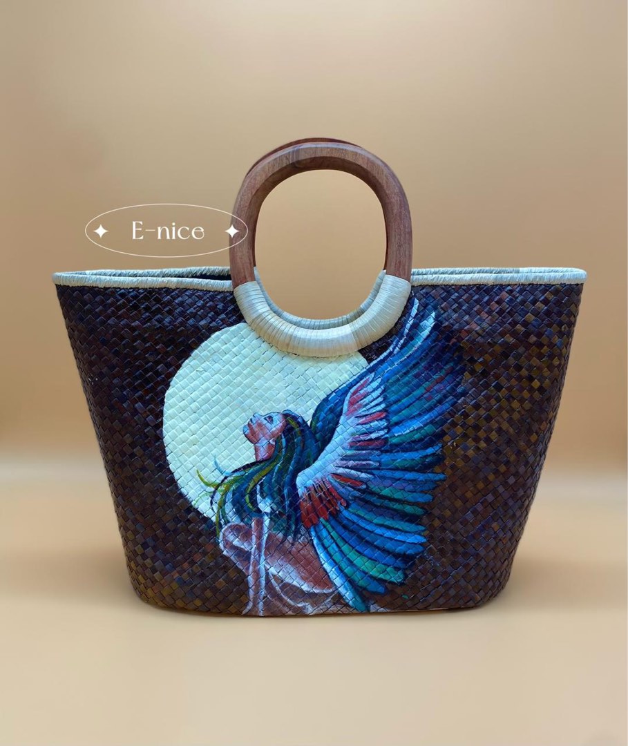 Pandan Native Hand painted bag, Women's Fashion, Bags & Wallets, Tote ...