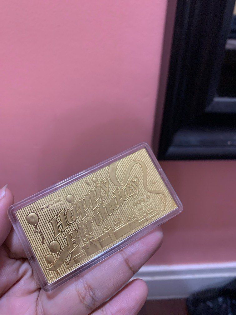 Poh Kong Happy Birthday Gold Bar 999.9 Fine Gold 0.50g, Women's Fashion ...