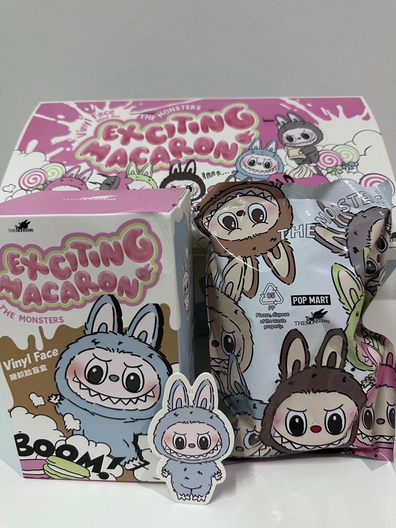 POP MART Labubu Exciting macaron (sea salt coconut), Hobbies & Toys ...