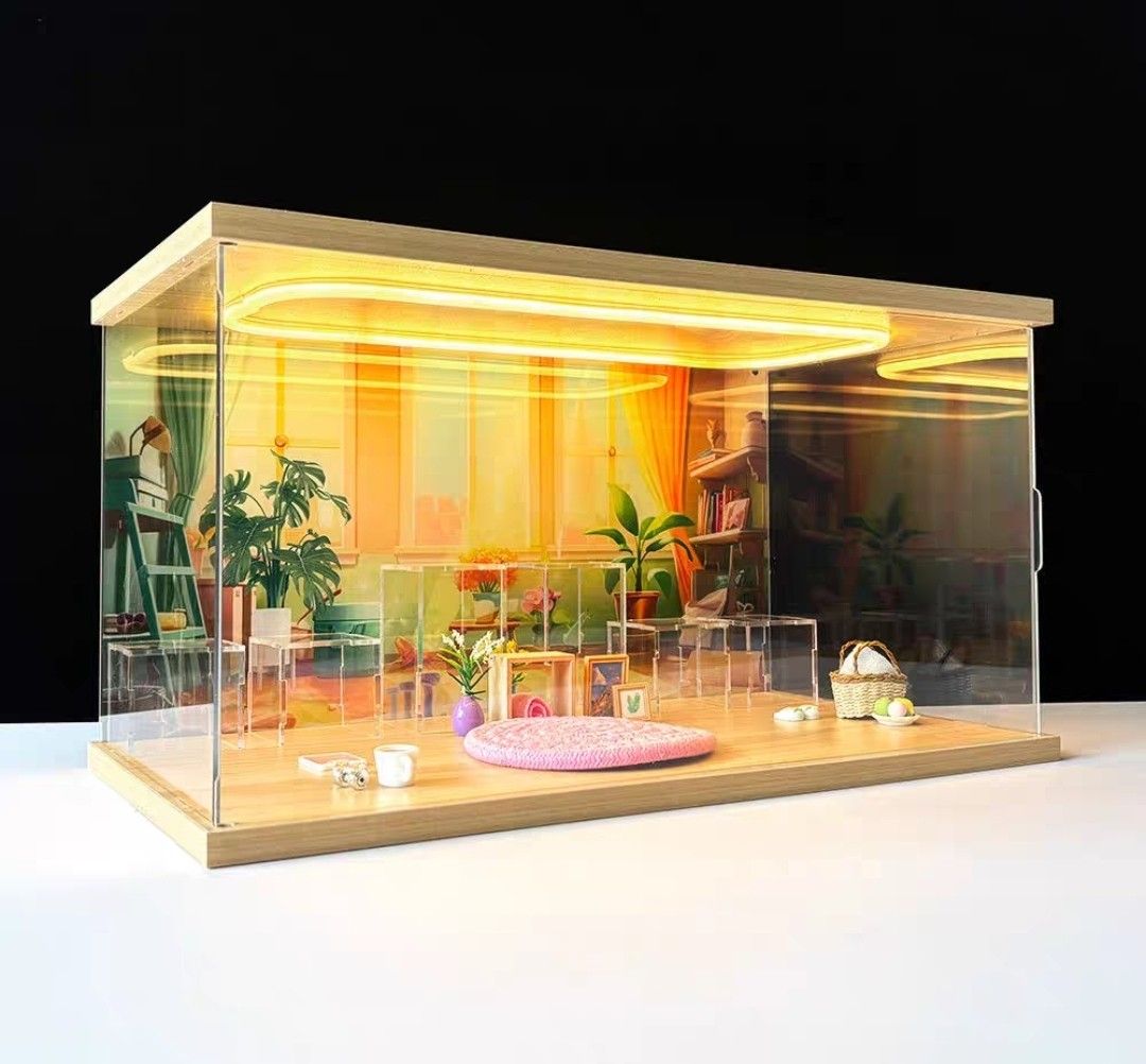POPMART LABUBU Themed Acrylic Display Case - Lazy Yoga, Hobbies & Toys ...